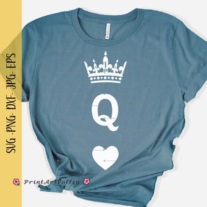 Queen of Hearts Svg, Queen SVG, Crown Svg, EPS, PNG, Jpeg, Dxf, Playing ...