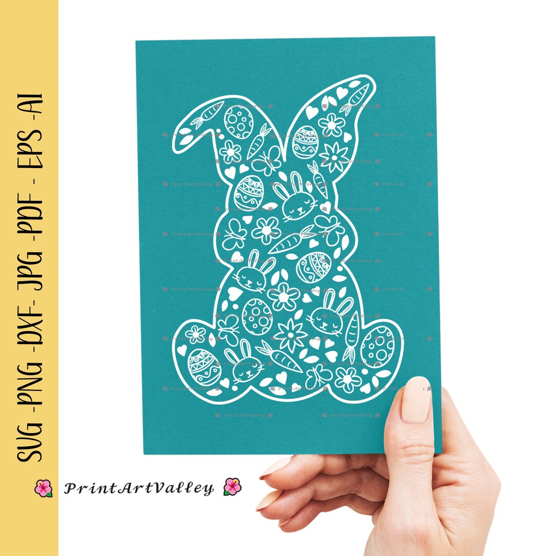 Easter SVG, Floral Bunny SVG, Spring SVG, Happy Easter Svg, Flowers Svg ...