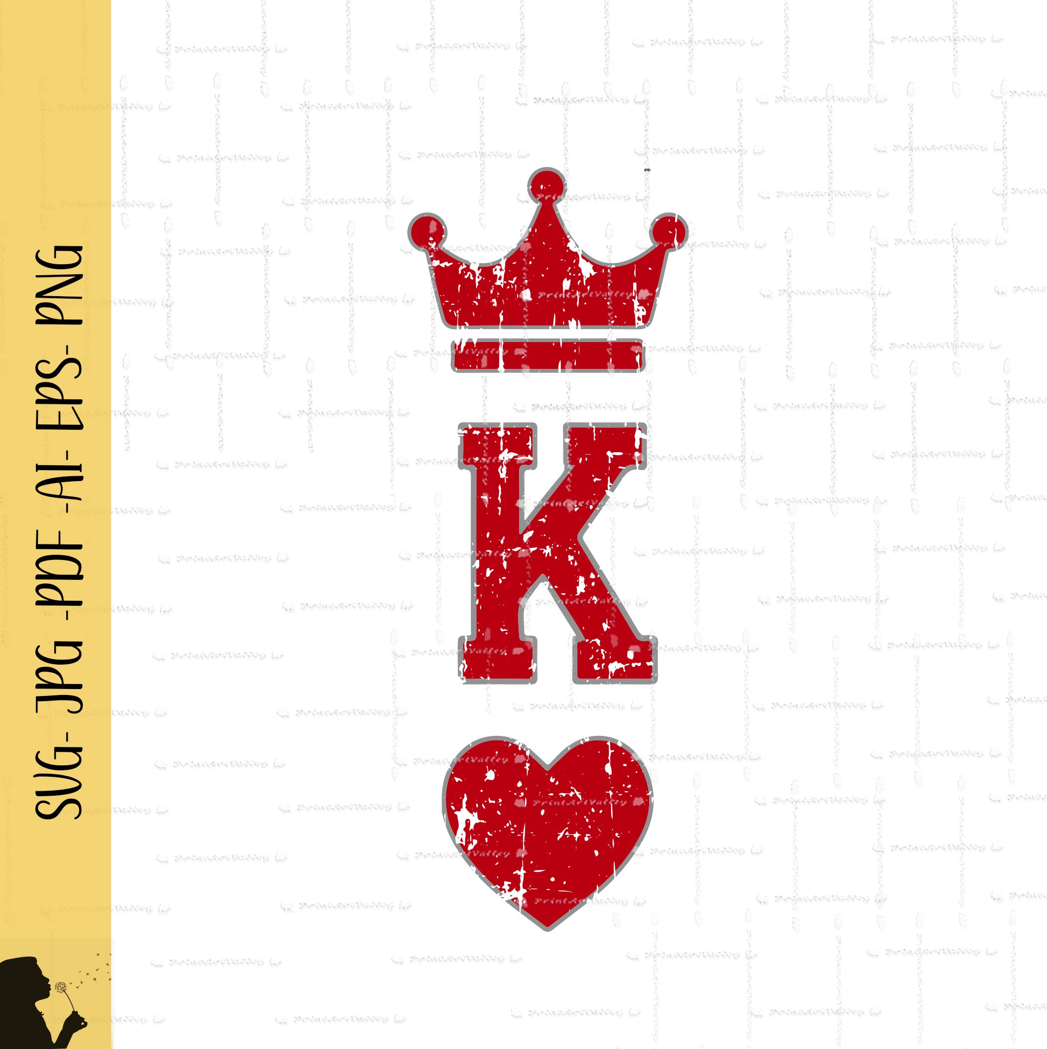 King of Hearts Svg Png Gift for Him King Distress Playing Card - Etsy