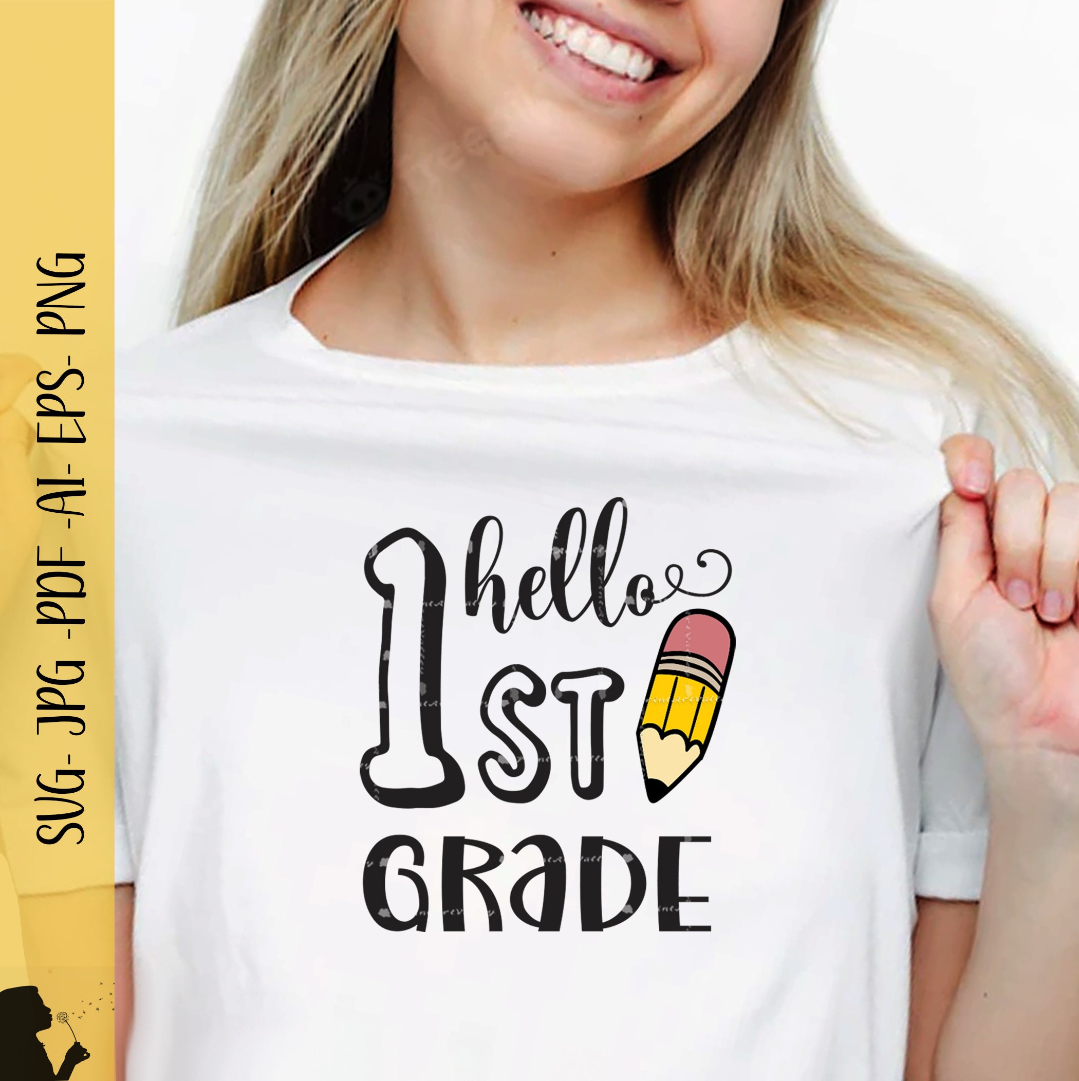 Hello First Grade Svg Back to School Svg First Grade Teacher Svg Png ...
