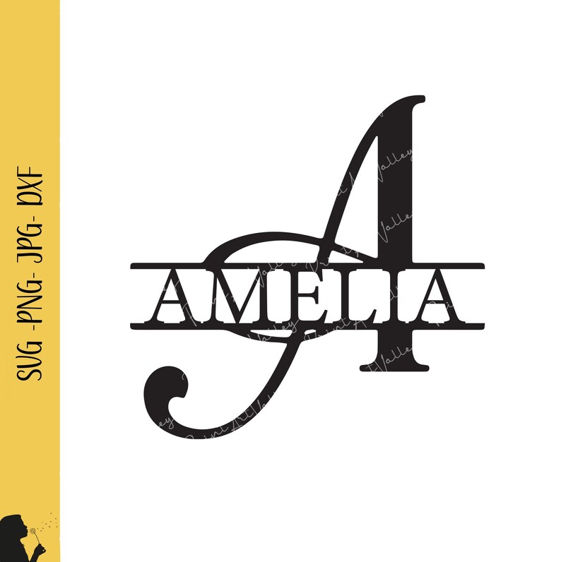 Split Monogram Letters SVG PNG DXF Custom Name Initials Ornaments ...