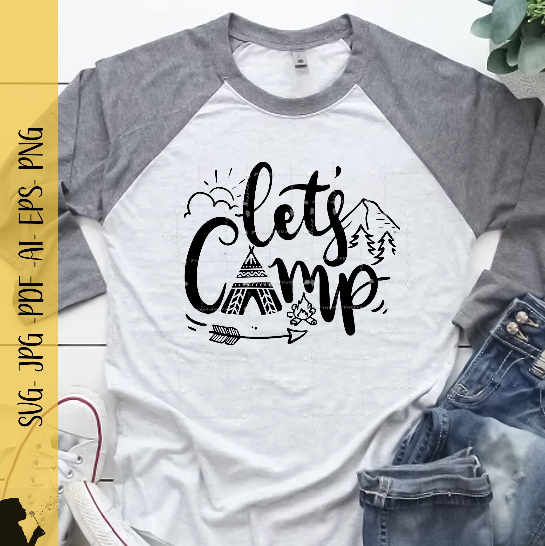 Camping Svg Let's Camp Life Svg Happy Camper Svg Outdoors Adventure Png ...
