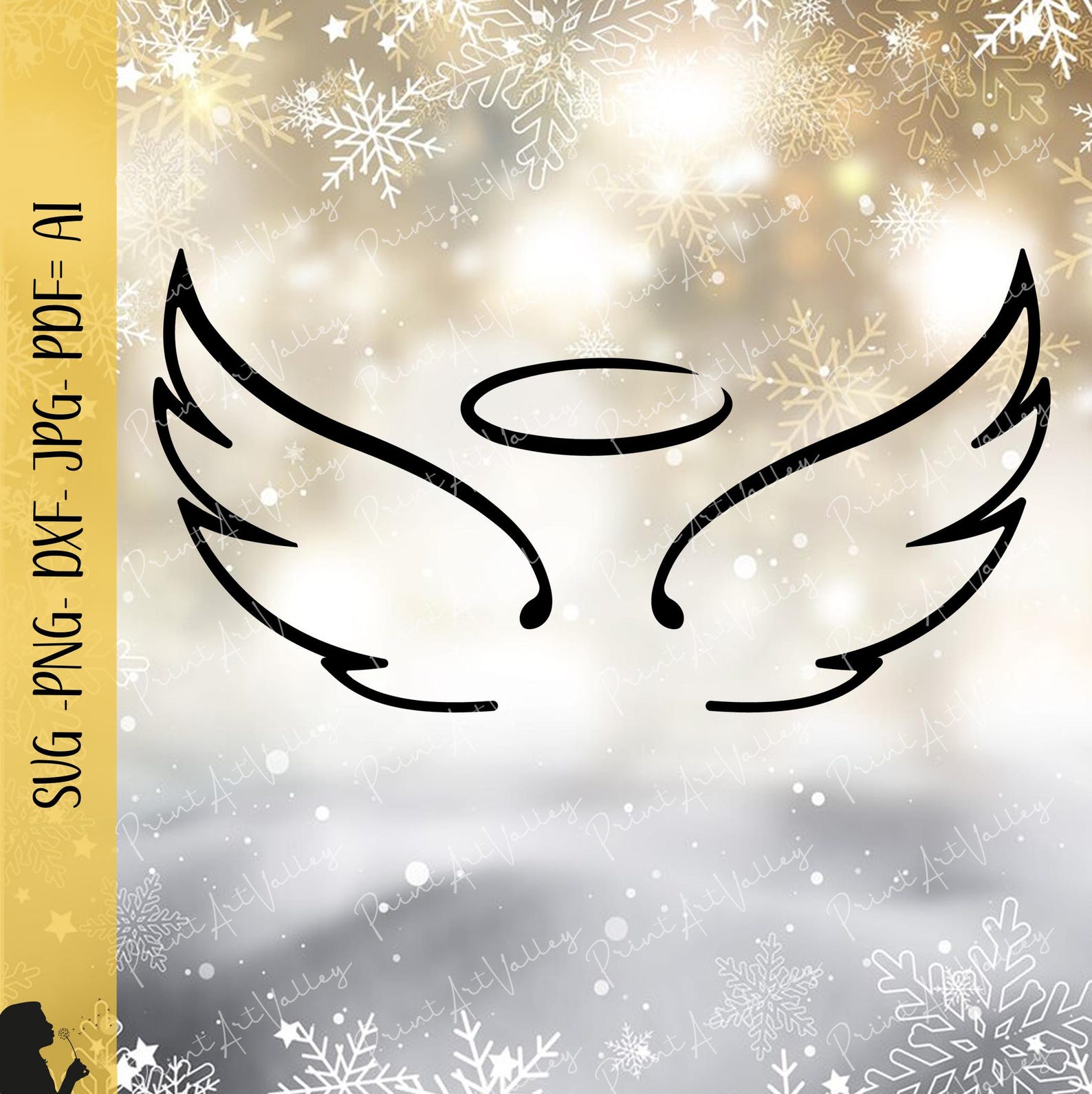 Angel Wings Svg Dxf Angel Wings Halo Png Folded Wings Svg Pegasus Wings ...