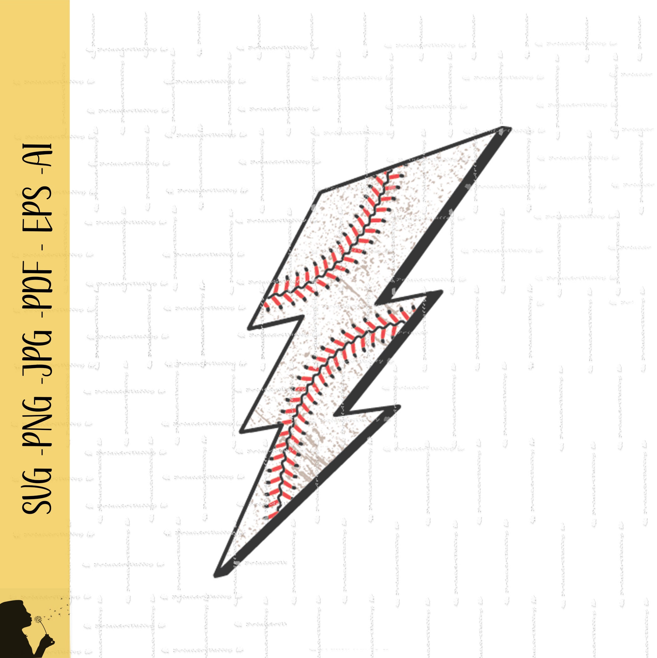 Baseball Lighting Bolt Svg Png T-ball Distressed Lightning Bolt Red ...