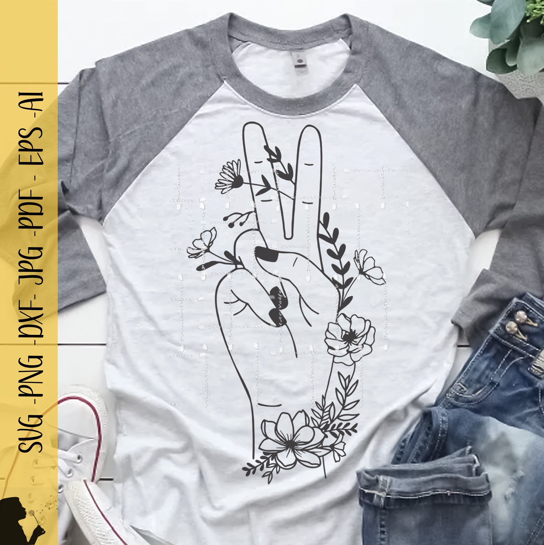 Hand Peace Sign Floral Png Peace Hand SVG Floral Peace Sign Stop War ...