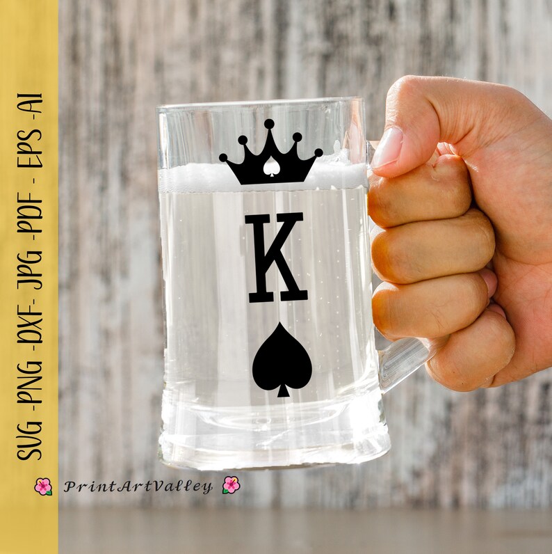 King of Spades Svg Gift for Him King and Queen Svg Black King of Spades ...