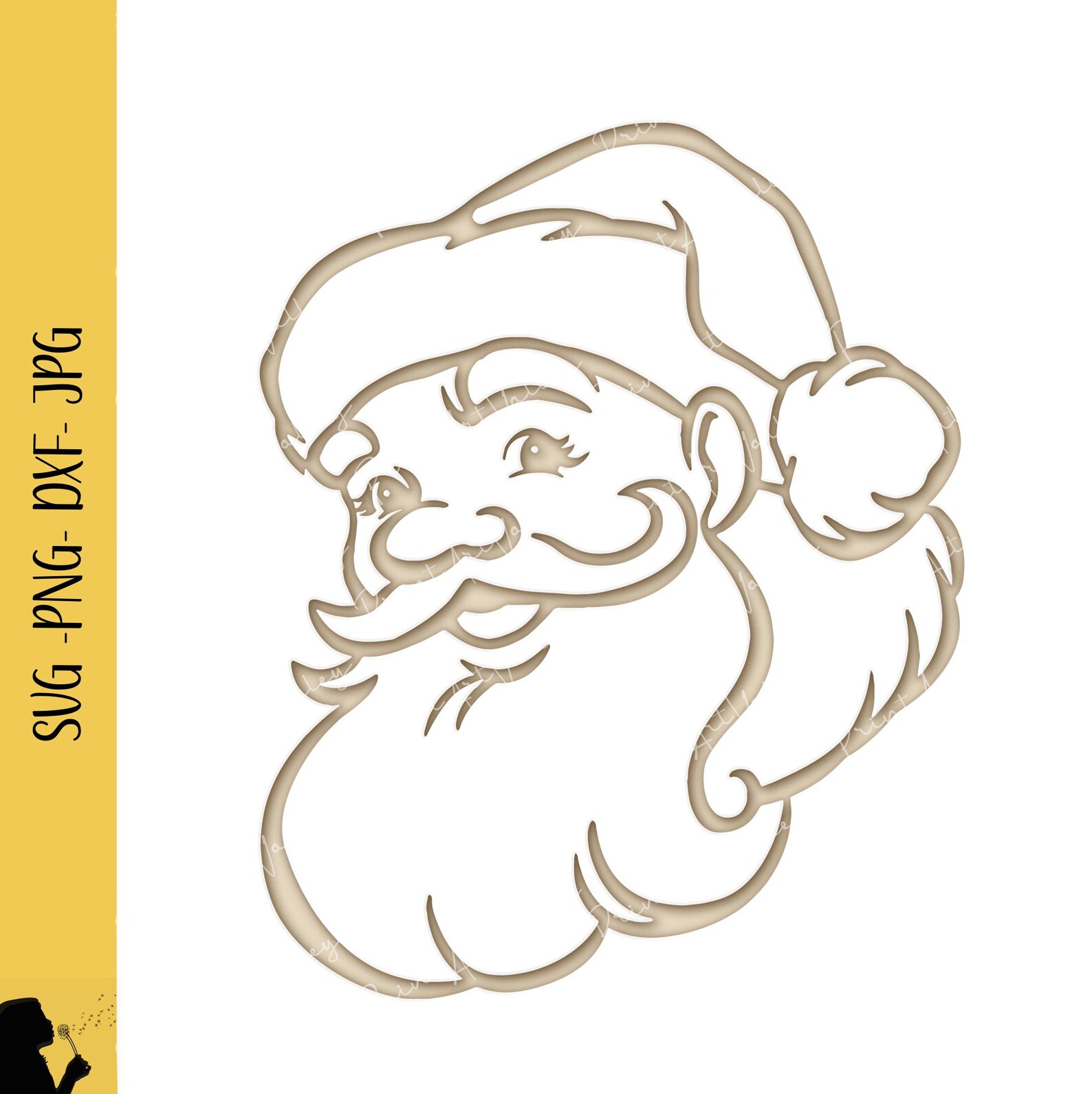 Christmas Santa Claus SVG PNG DXF Clipart Retro Santa Face Cut Files ...