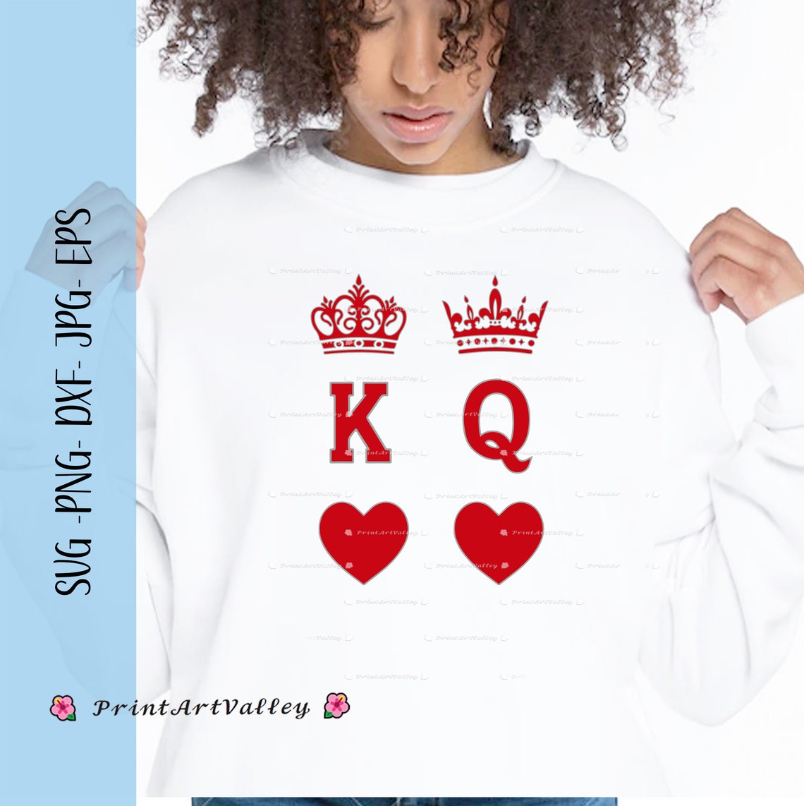 King and Queen Svg King of Hearts Svg Queen of Hearts Svg Playing Card ...