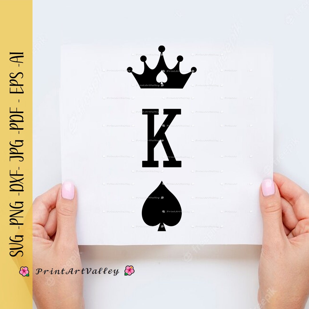 King of Spades Svg Gift for Him King and Queen Svg Black King of Spades ...