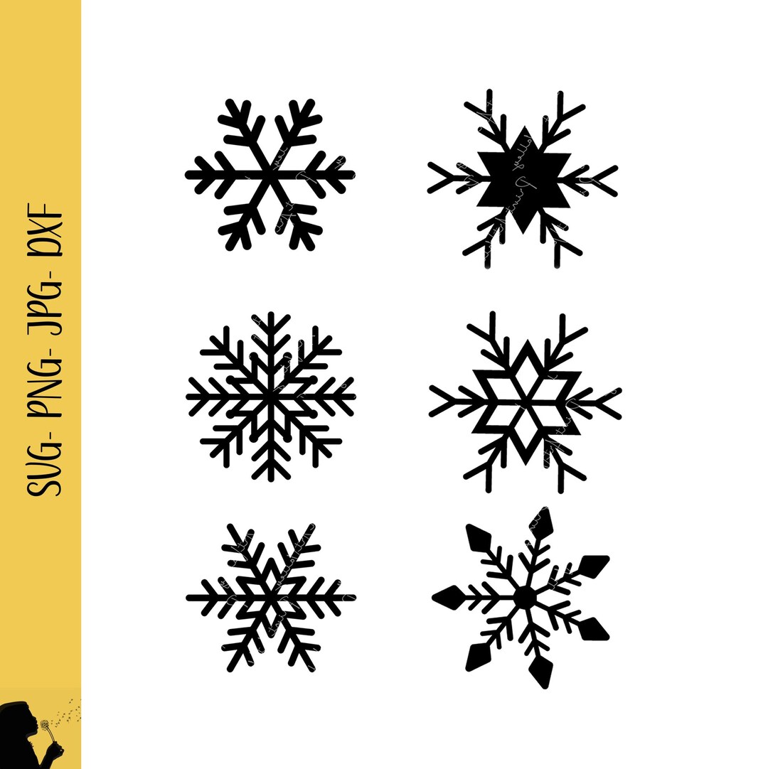 Snowflake SVG Set PNG DXF Cut Files for Cricut Flake Svg Silhouette ...