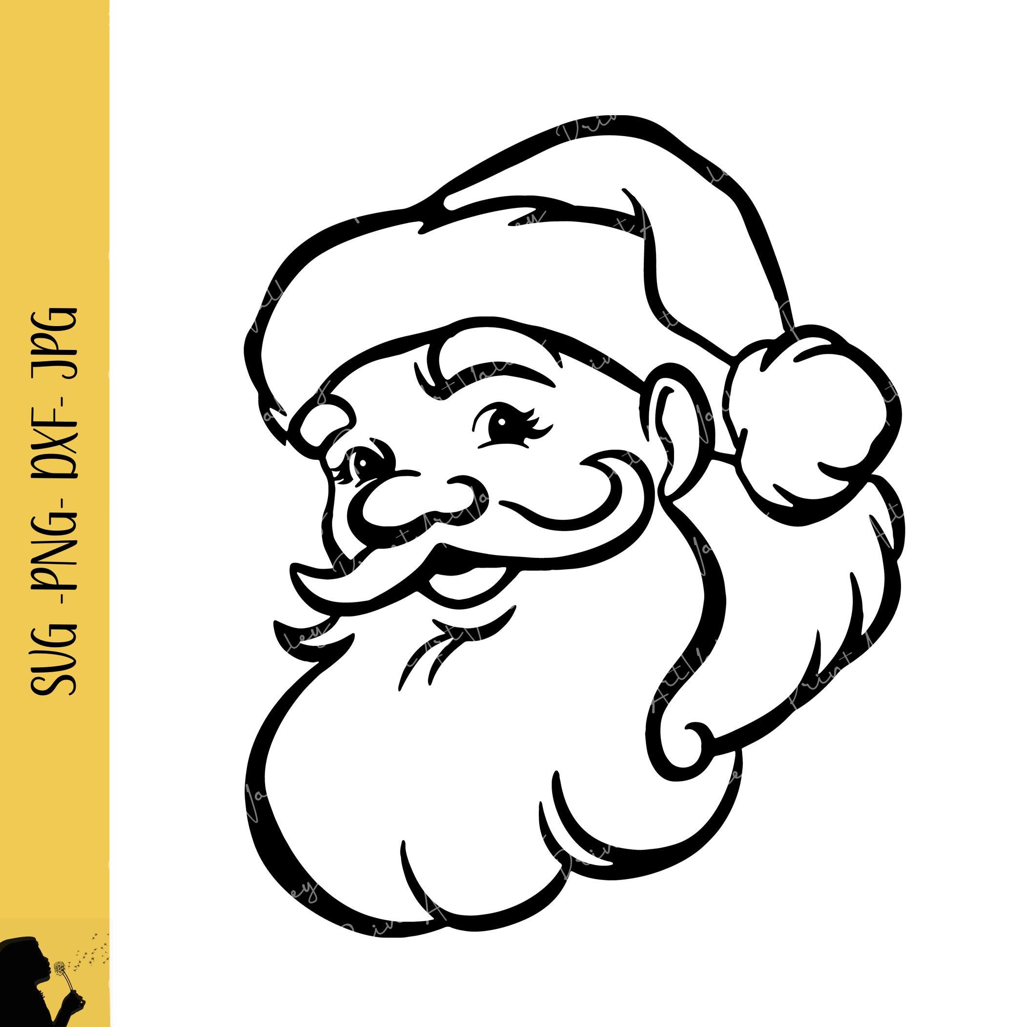 Santa Svg Retro Santa Face Png Old School Christmas Retro Santa Claus ...