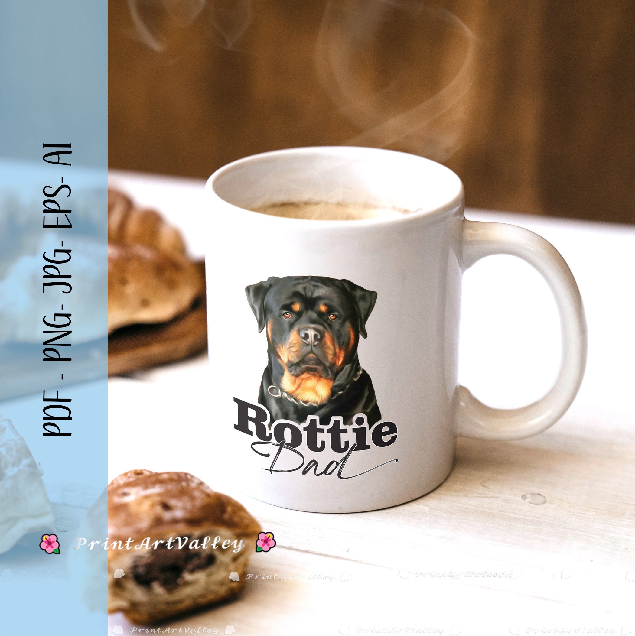 Rottie Dad Svg DIY Rottie Dad Shirt Rottweiler Watercolor Present for ...