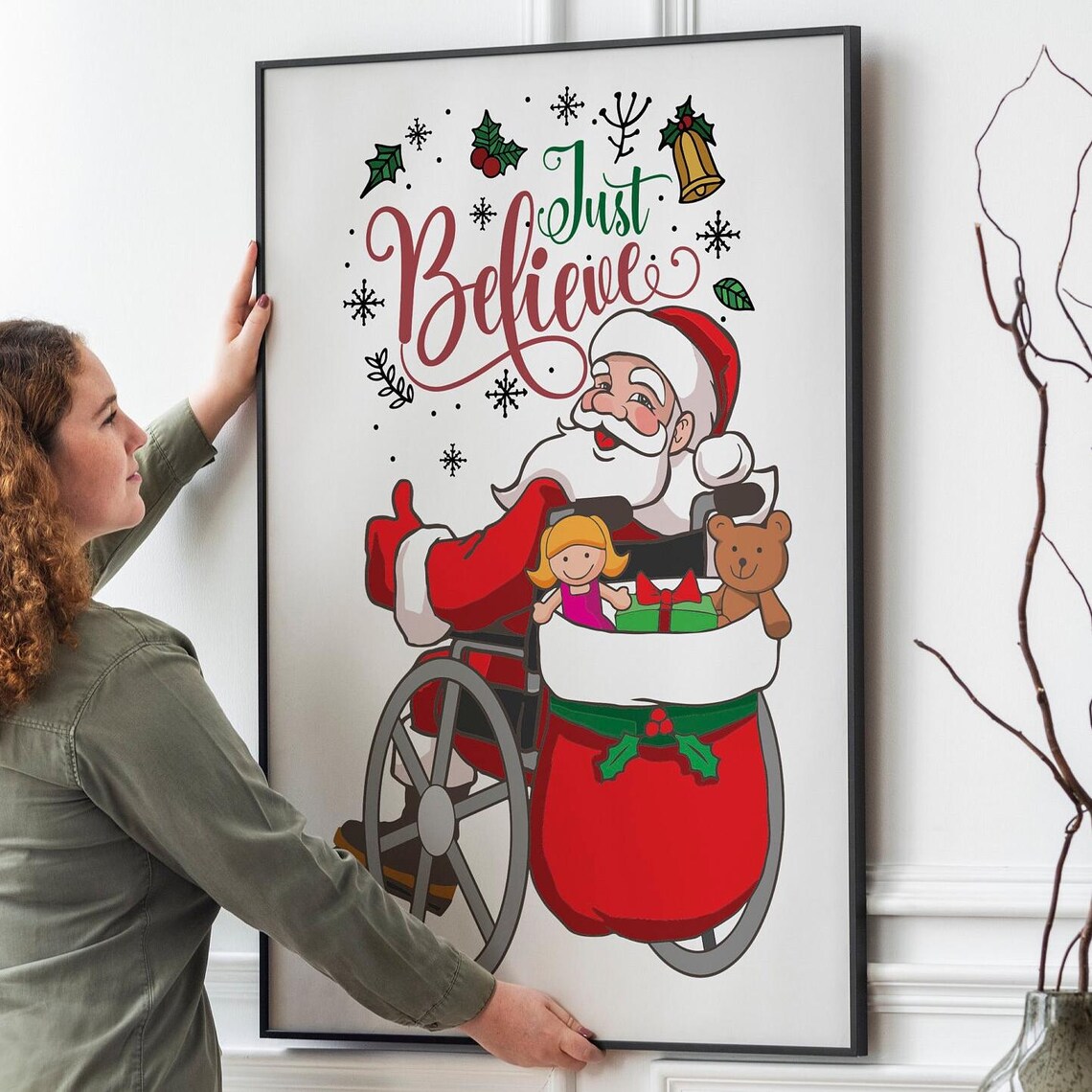 Just Believe Png Santa in Wheelchair Santa Jpg Eps Christmas Santa Png ...