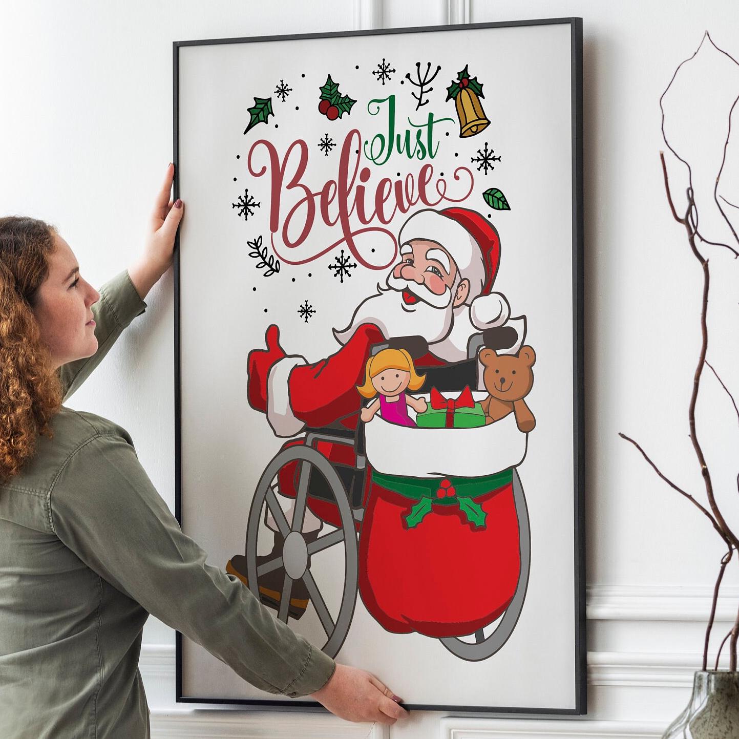 Just Believe Png Santa in Wheelchair Santa Jpg Eps Christmas Santa Png ...