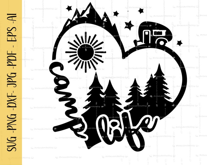 Happy Camper Svg, Camping Svg, Camp Life Svg, Outdoors Svg, Adventure ...