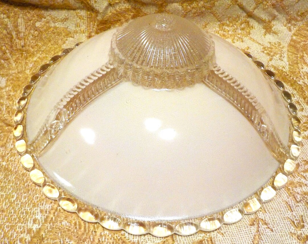 Vintage Mid Century Modern Round Glass Ceiling Light Shade, 11" Ivory ...