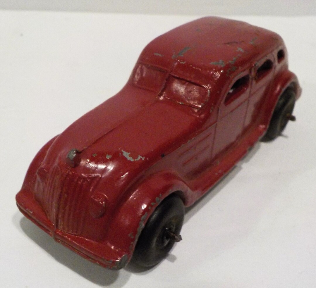Vintage 1930s Red Sedan Slush Cast Car Toy - Etsy