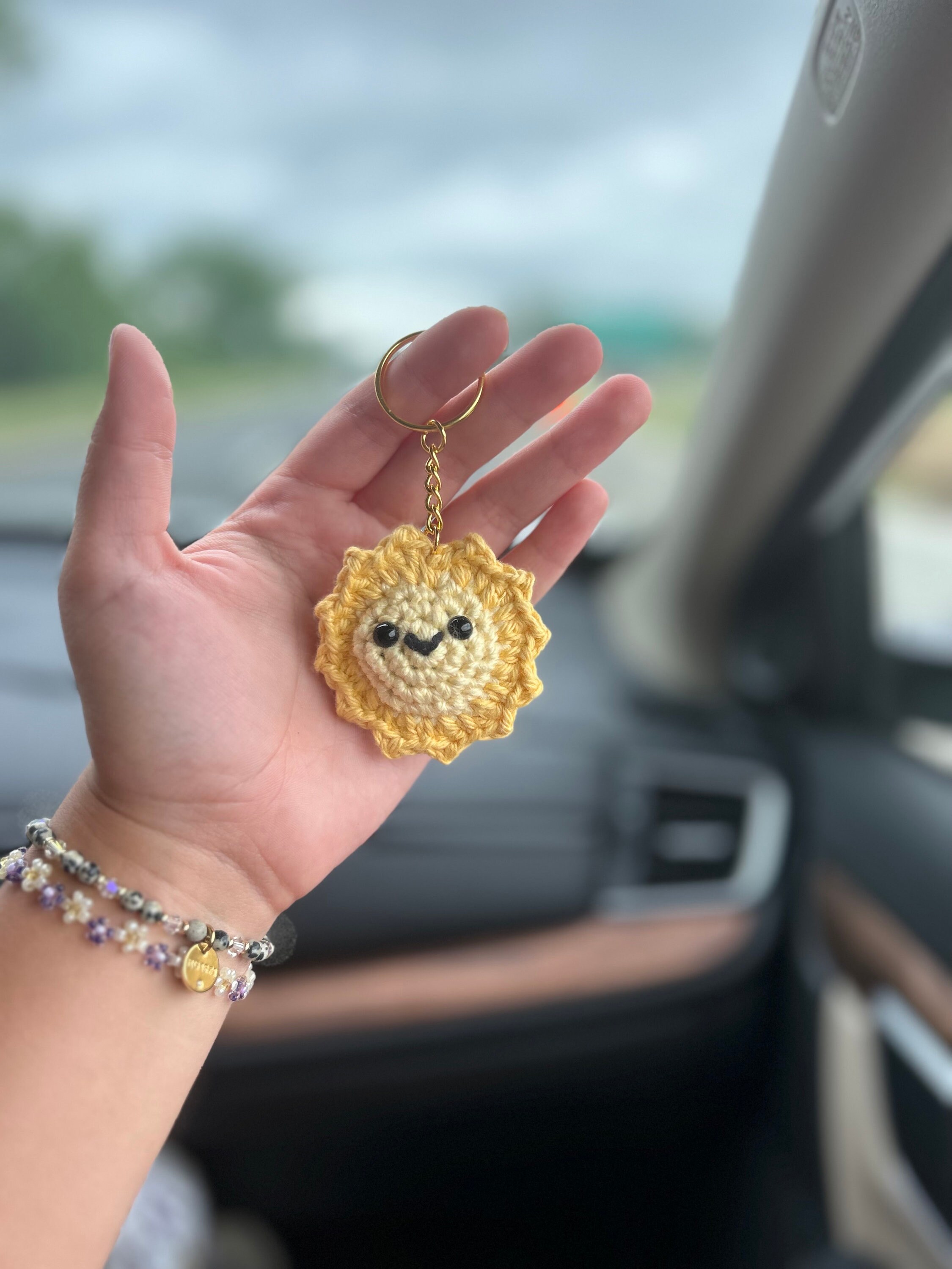 Crochet Earth & Sun Couples Keychain - Etsy