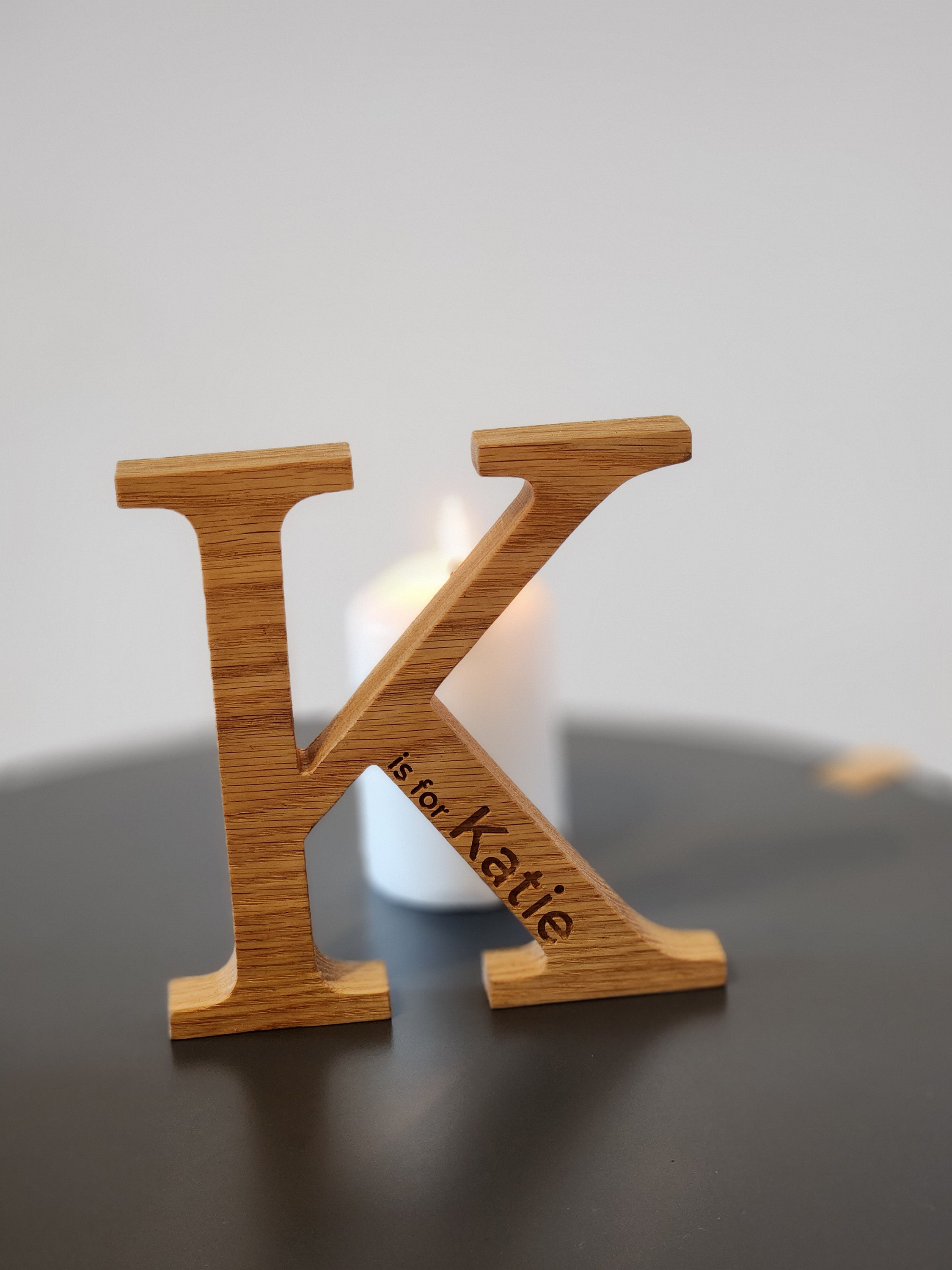 Personalized Solid Oak Name Letters With Engraved Full Name, Solid Oak ...