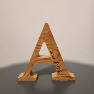 Personalized Solid Oak Name Letters With Engraved Full Name, Solid Oak ...