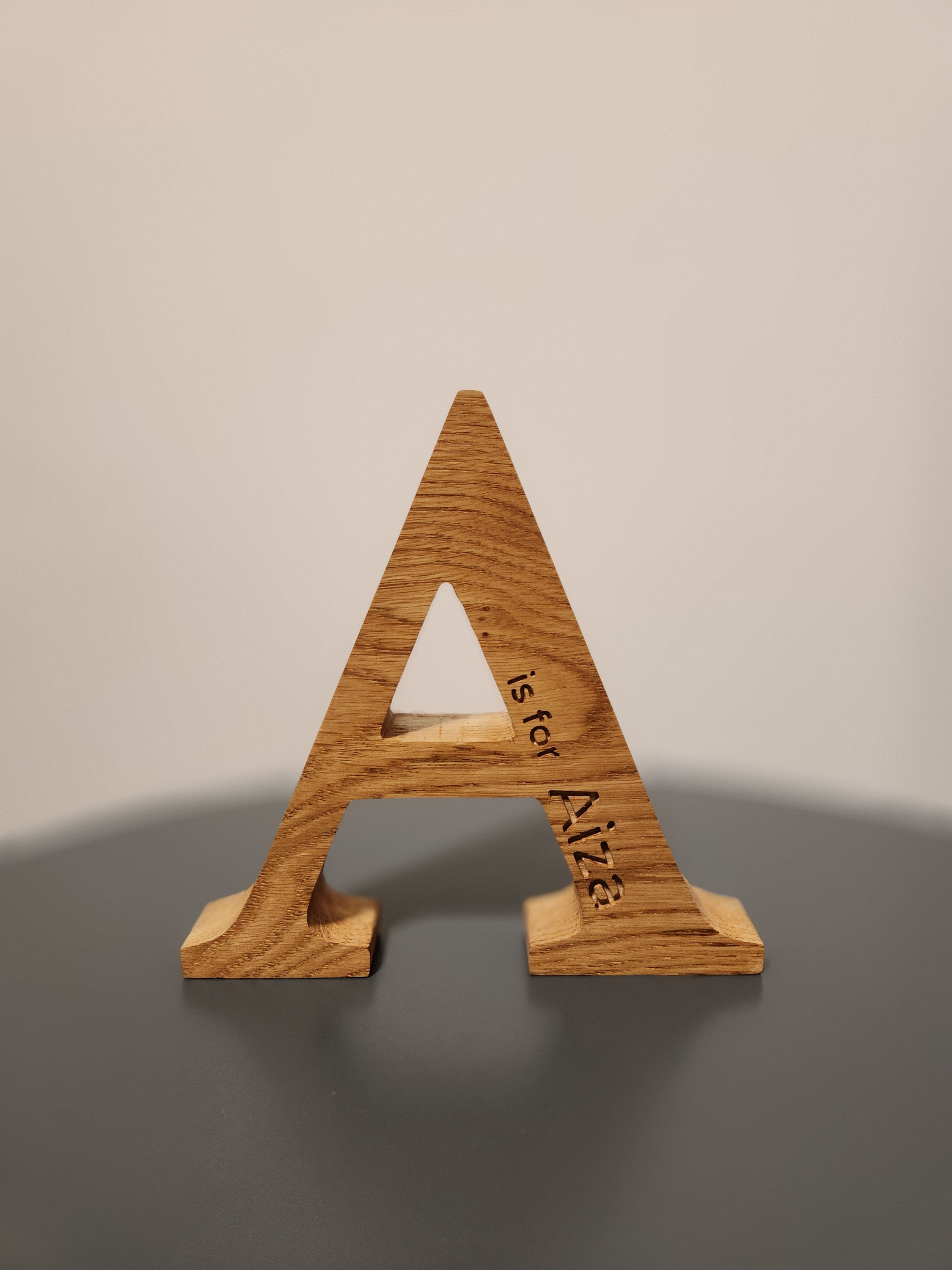 Personalized Solid Oak Name Letters With Engraved Full Name - Etsy