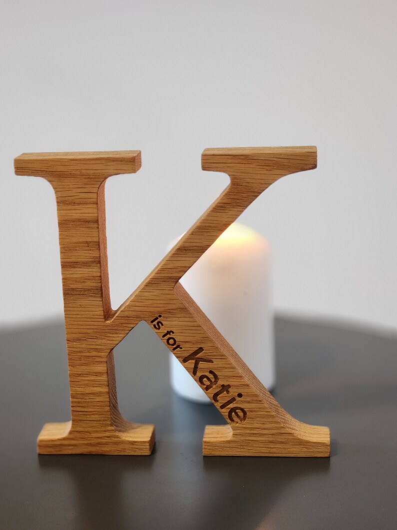 Personalized Solid Oak Name Letters With Engraved Full Name, Solid Oak ...