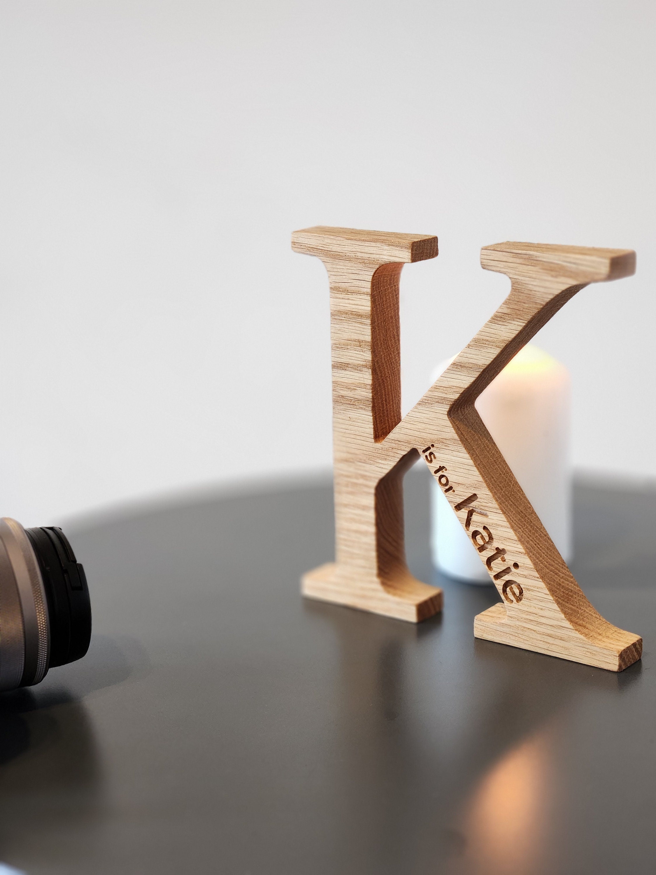 Personalized Solid Oak Name Letters With Engraved Full Name, Solid Oak ...