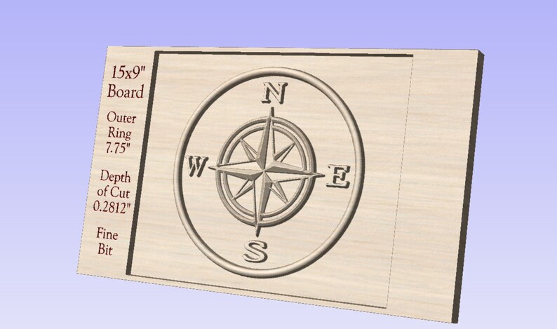 3d Models Compass Rose Stl File For Cnc Wood Carving Several Etsy