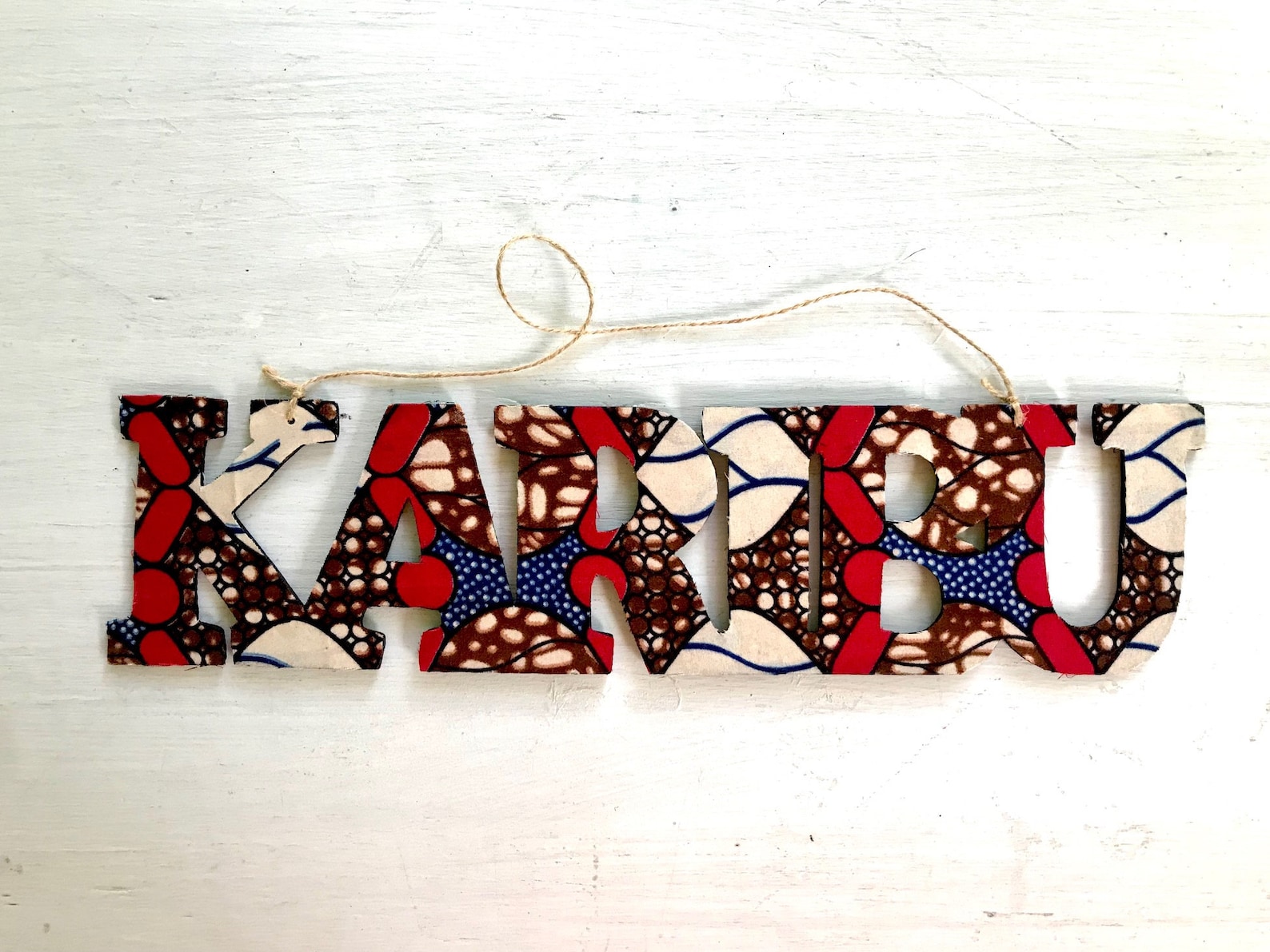 Karibu Swahili Handcarved Welcome Sign Wood Kitenge Fabric - Etsy
