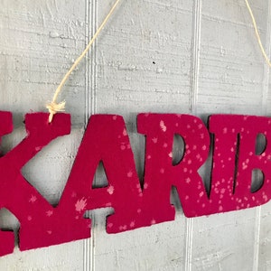 Karibu Swahili Handcarved Welcome Sign Wood Kitenge Fabric Entry Foyer ...