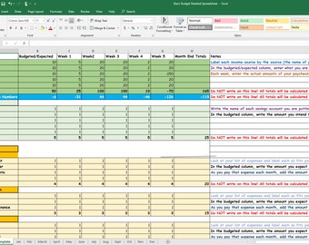 Detailed Spreadsheet - Etsy