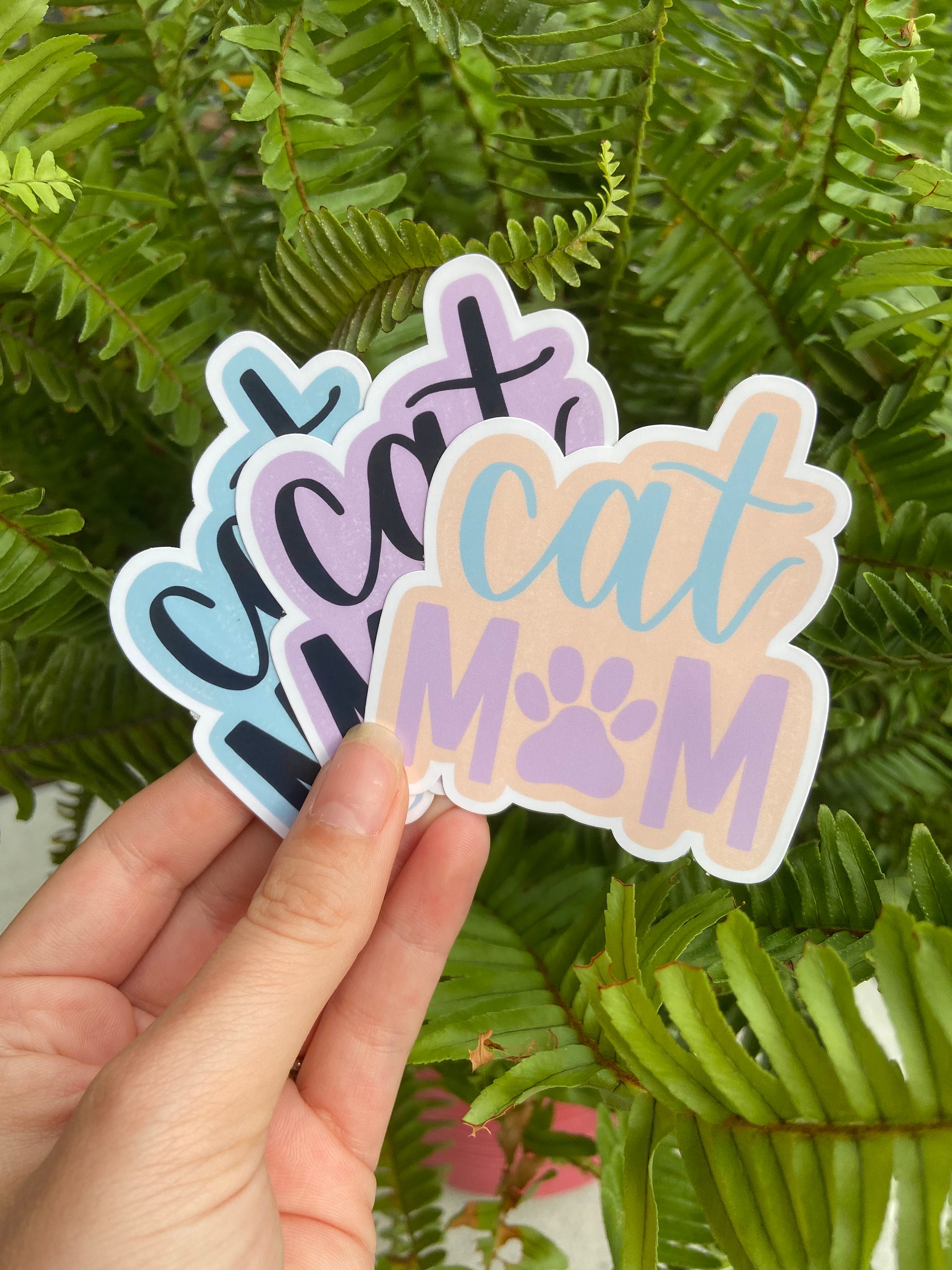 Cat Mom Sticker | Etsy