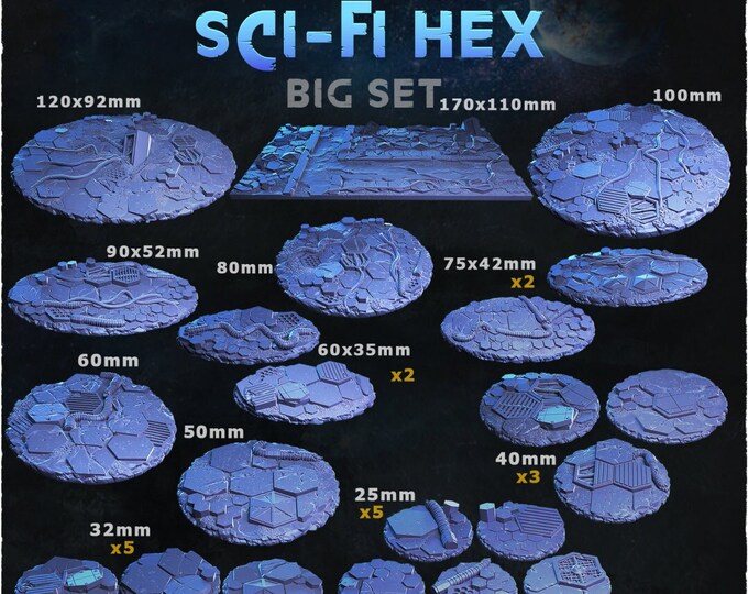 Alien Ruins - Sci-fi Alien Themed Bases & Toppers - 25/32/40mm Bases ...