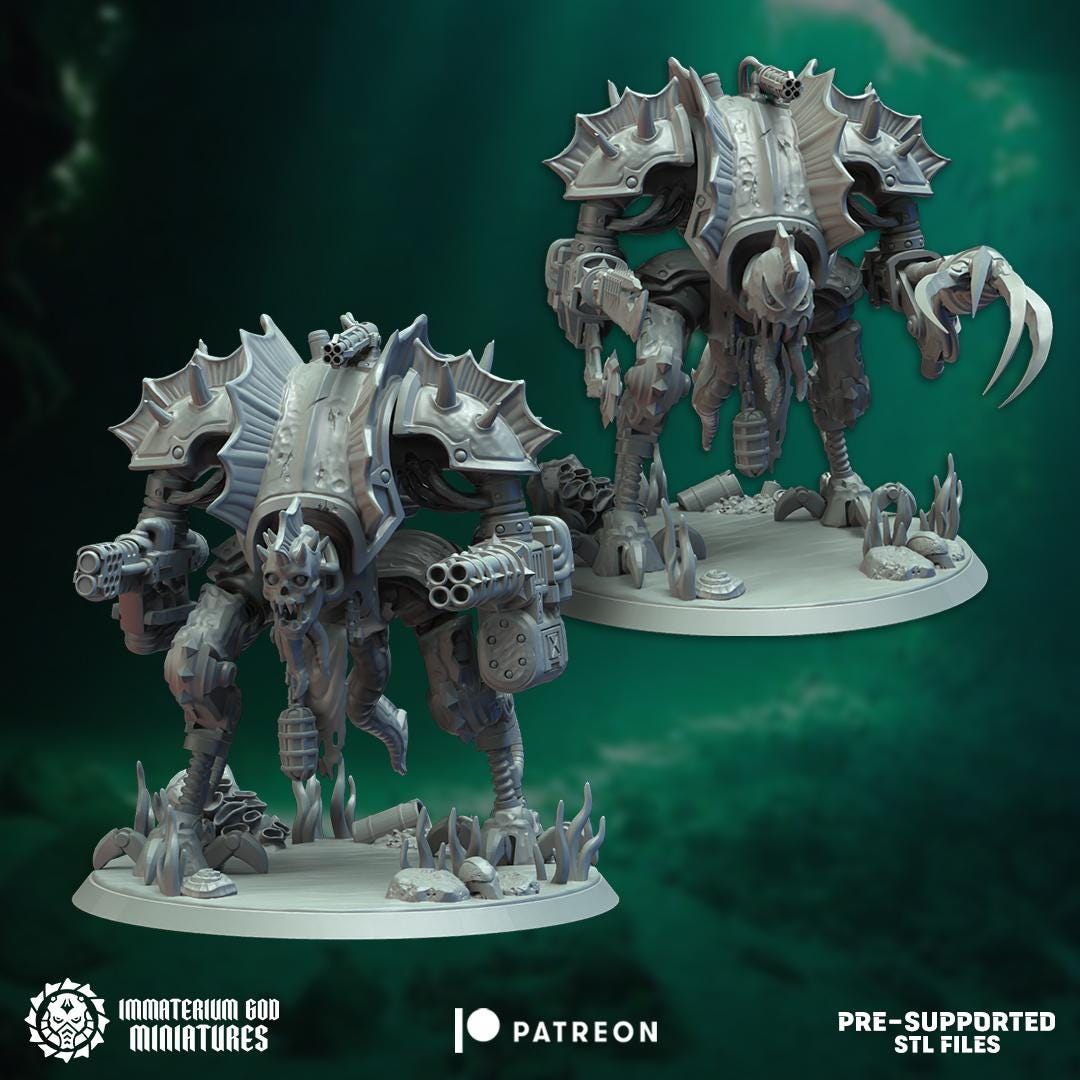 Abyssal Hound - Plague Dog Miniature + Custom Plague 100mm Base - Sci ...