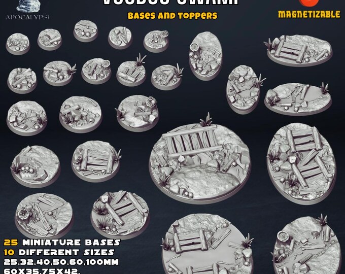 Haunted Swamp Bases - 25/32/40mm+ Swamp Bases - Custom Resin Bases for ...