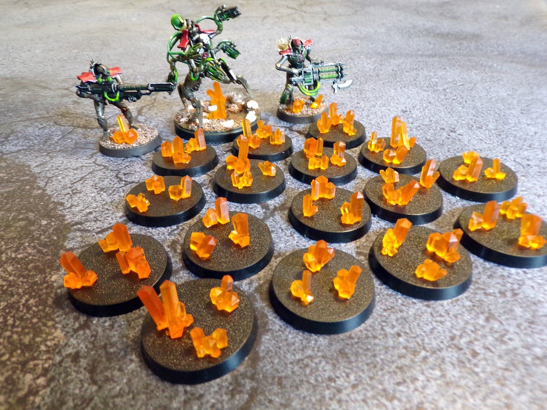 Small Basing Crystals X60 - Transparent Fire Orange Crystals for Custom ...