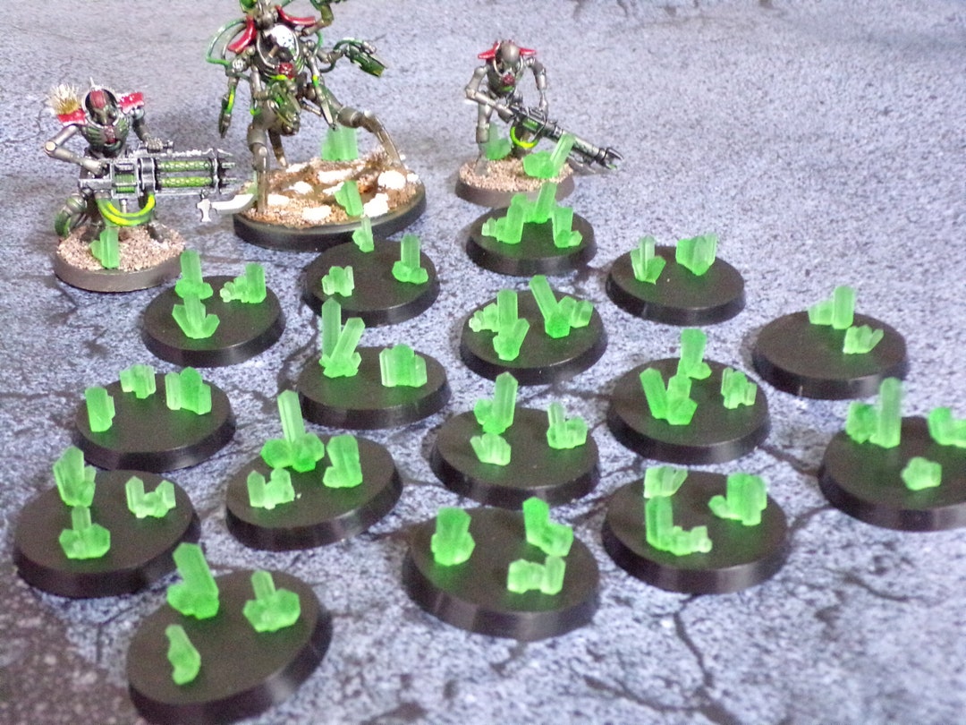 Small Basing Crystals X60 - Transparent Green Crystals for Custom Bases ...
