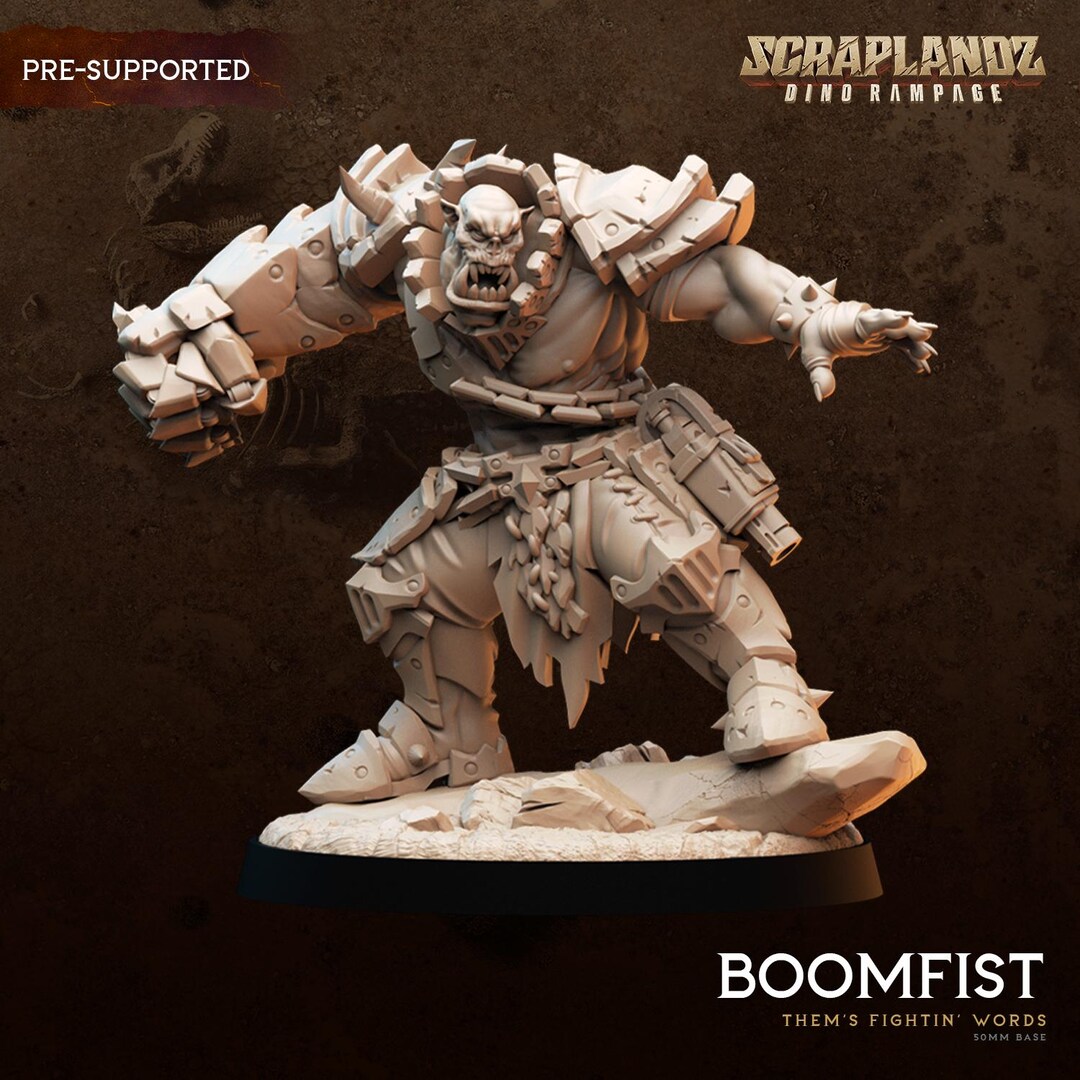 Doomfist, Ork Commander - Space Ork Leader Miniature + 50mm Custom ...