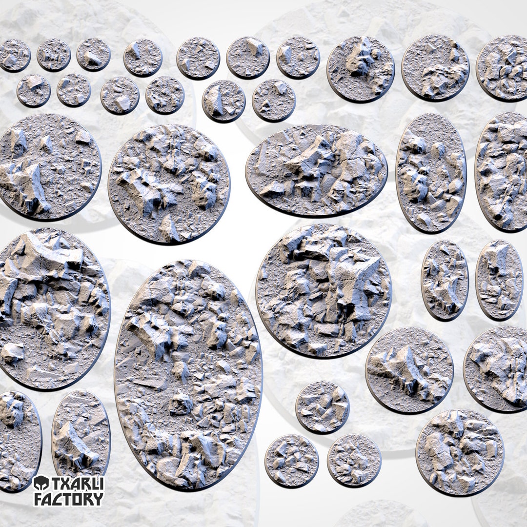 Mountain Bases - Custom Mountain Rock Themed 32/40/60mm+ Bases - All ...