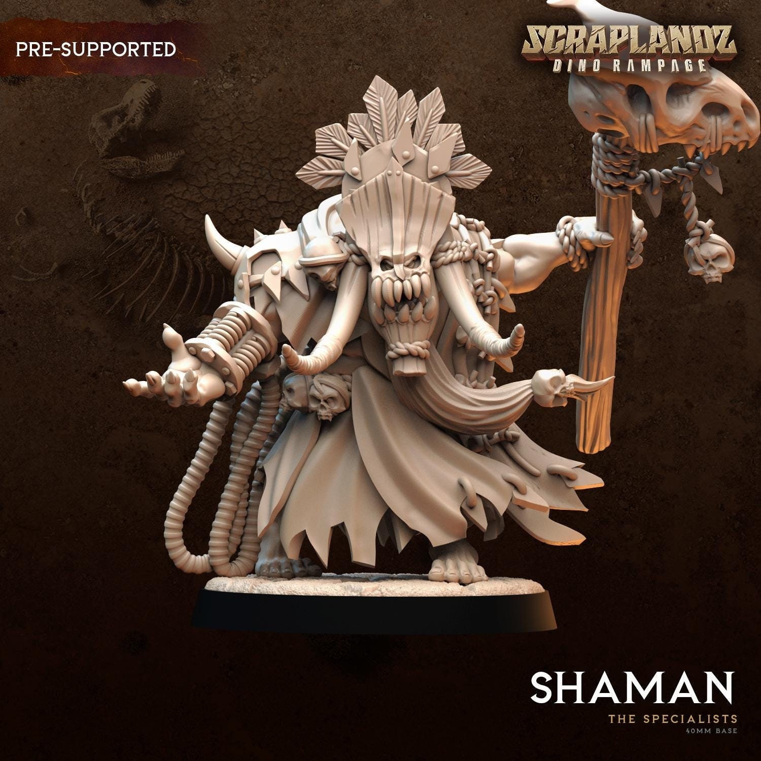 Da Weird Ork Space Ork Shaman Miniature Custom 40mm Base Custom Space ...