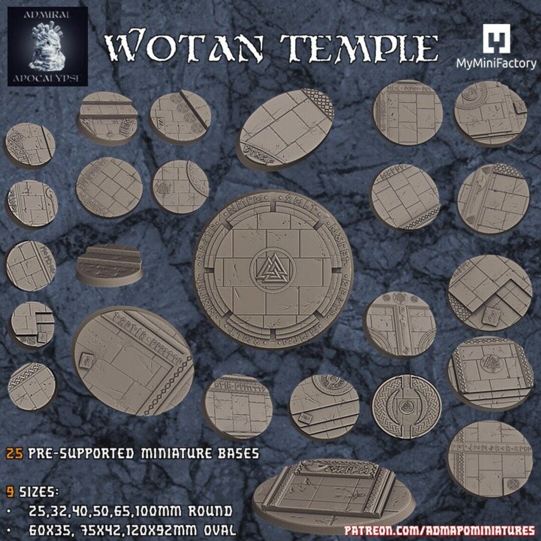 Dwarf City Bases - 28/32/40mm+ Resin Bases - Custom Fantasy Wargame ...