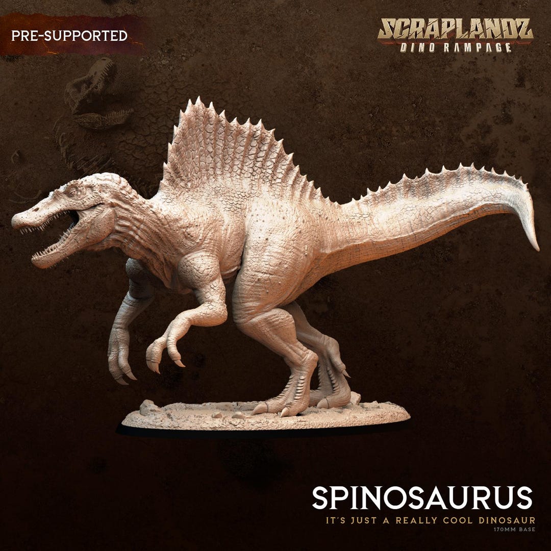 Spinosaurus + Custom 170mm Base - Fantasy Wargame or Pen and Paper RPG ...