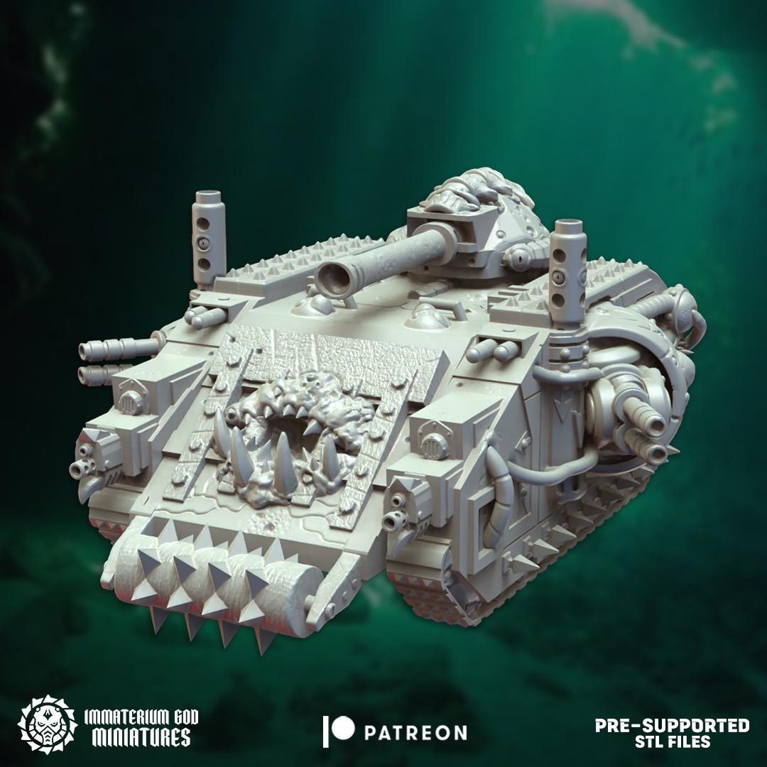 Plague Demon Tank - Demonic Tank X1 - Custom Tank Miniature for Sci-fi ...