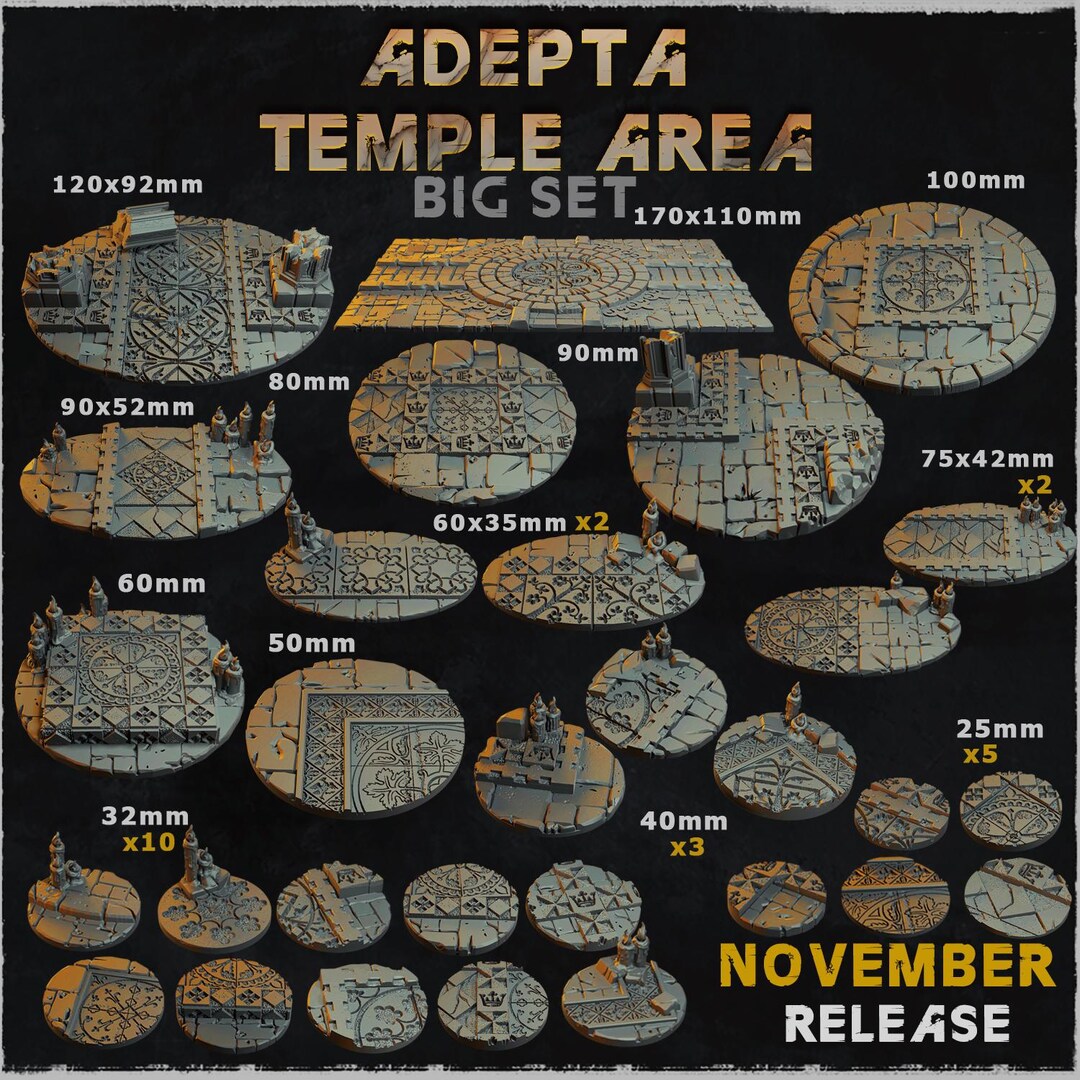 Imperial Adepta Temple Bases - Grimdark Temple Bases & Toppers - All ...
