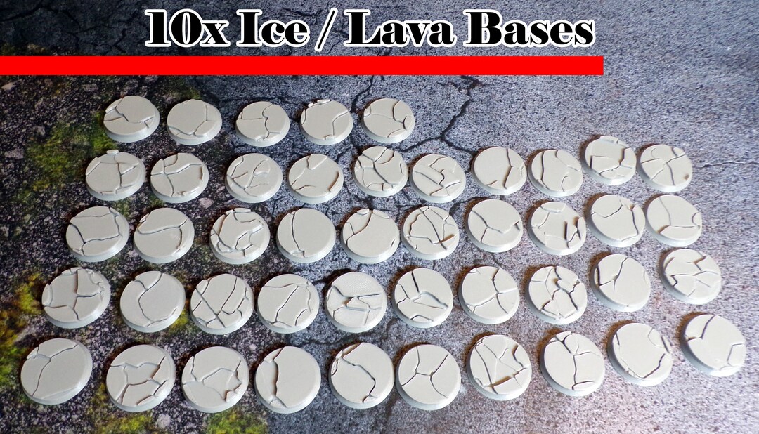 Lava / Snow Bases X10 - 25/28/32/40/50mm - Perfect for Star Wars Legion ...