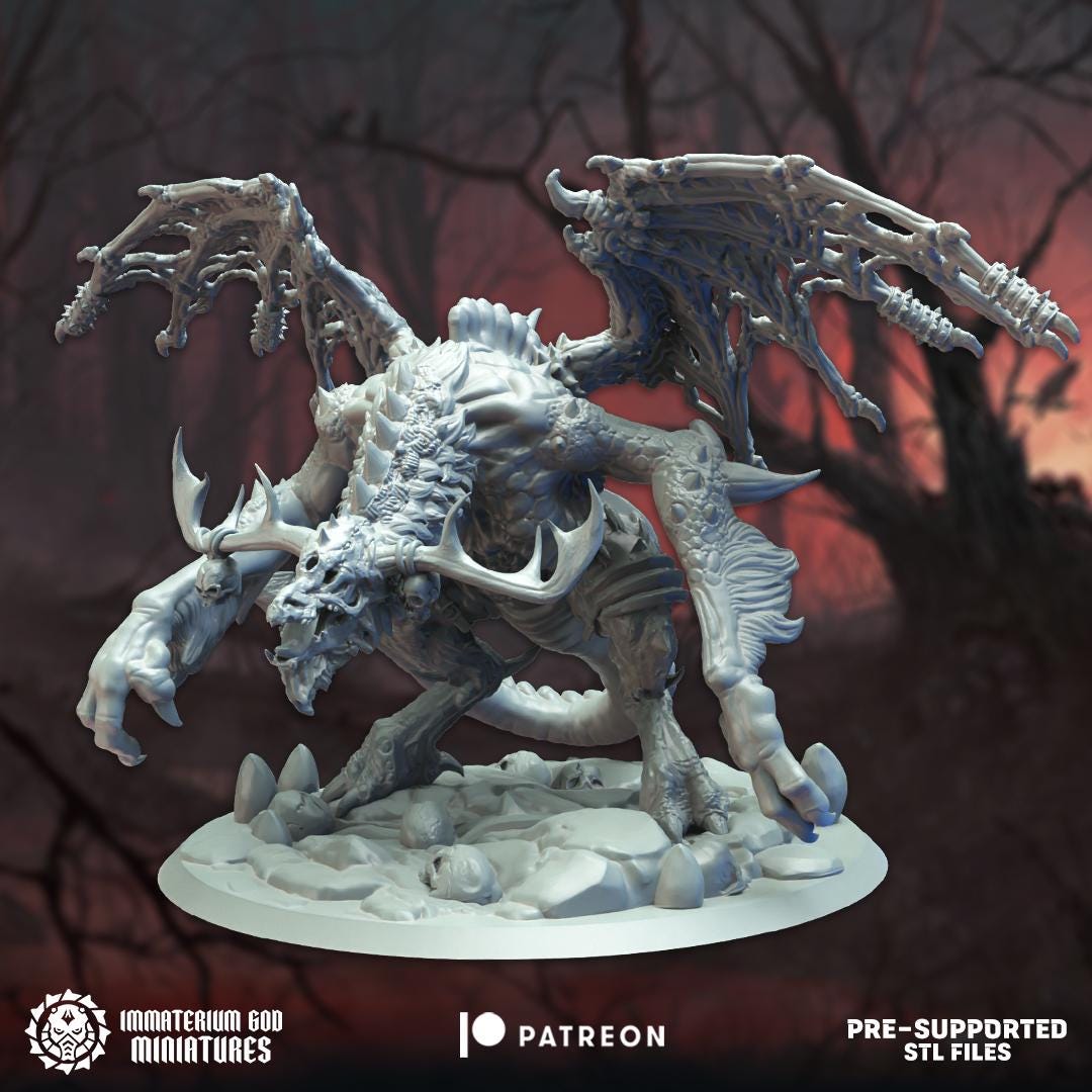 Necrotic Beast, Zombie Dragon - Undead Dragon Monster + Custom 130mm ...