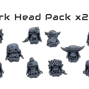 Space Ork Head Bits X20 - Custom Heads for Space Ork Minis - Perfect ...