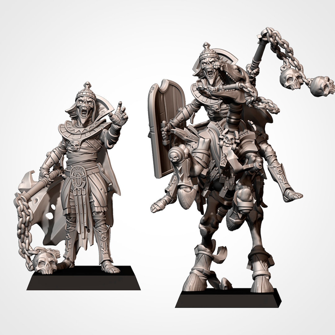 Undead Egyptian Prince / King + Mount and Custom Base - Skeletal ...