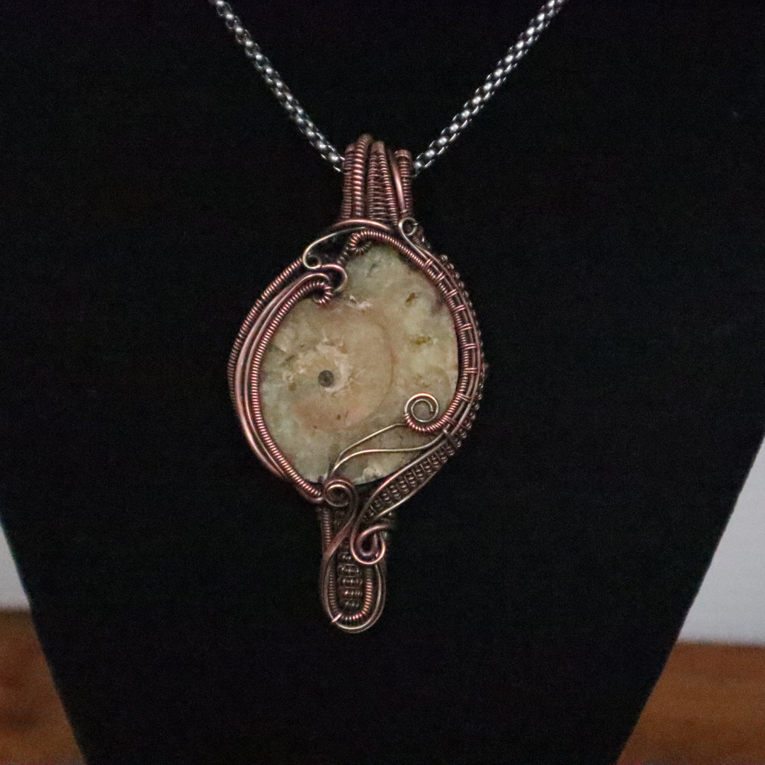Ammonite Talisman Heady Copper Wire Wrap Pendant - Etsy