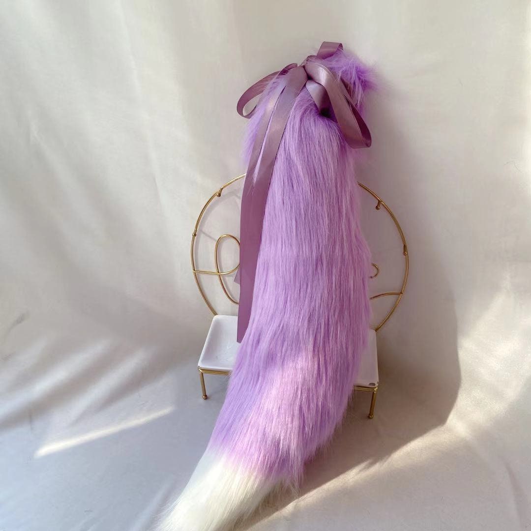 22in Purple Fox Tail-Fox Ears-COSPLAY-Animal Ears-Plush | Etsy